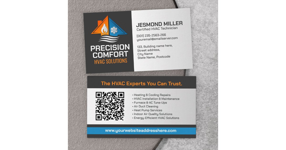 HVAC Services – Heating, ventilation, AC Business Card | Zazzle