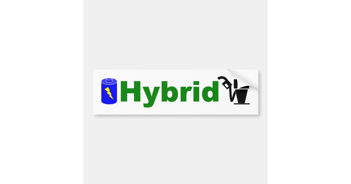 HYBRID green pump and battery Bumper Sticker | Zazzle