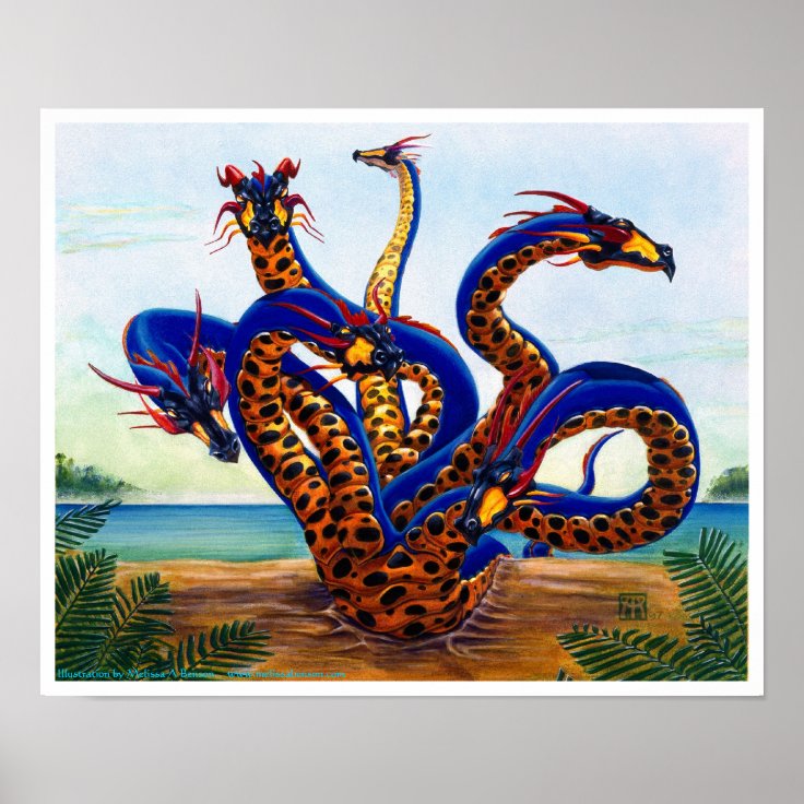 Hydra Dragon on Beach Dragon print | Zazzle