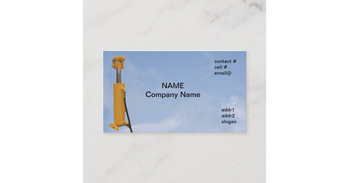 hydralic cylinder business card | Zazzle