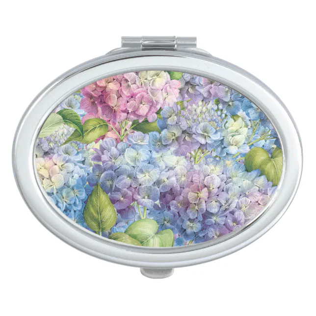 Hydrangea Blooms Compact Mirror | Zazzle