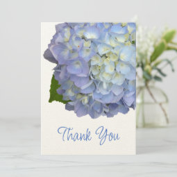 Hydrangea Blue Flower Thank You Message Invitation | Zazzle
