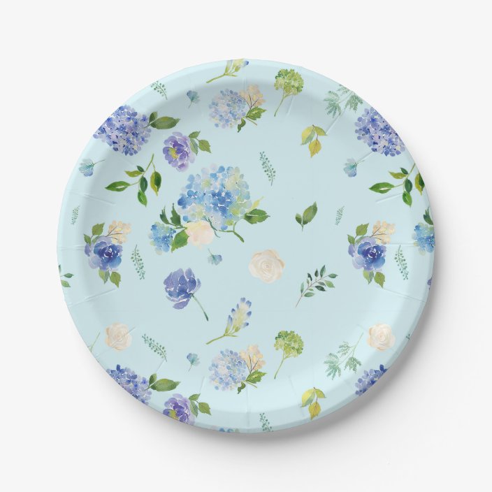 Hydrangea Bridal Shower Party Plates | Zazzle.com