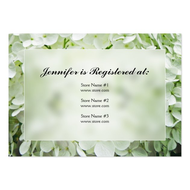 Hydrangea Bridal Shower Registry Cards Business Card Templates