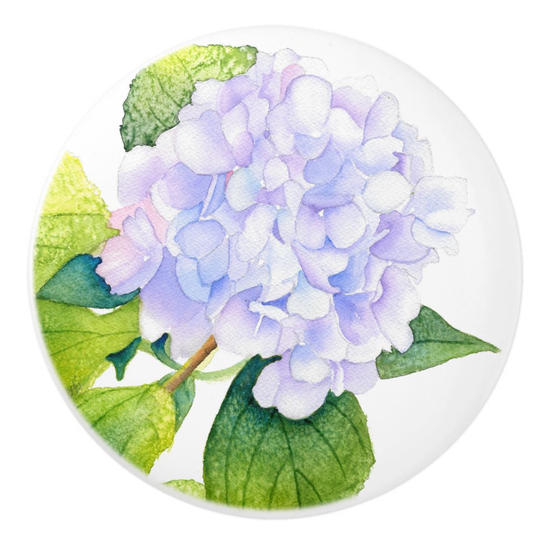 Hydrangea Ceramic Knob | Zazzle