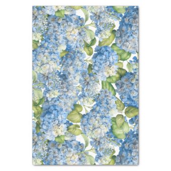 Hydrangea Floral Classic Blue Pattern Tissue Paper | Zazzle