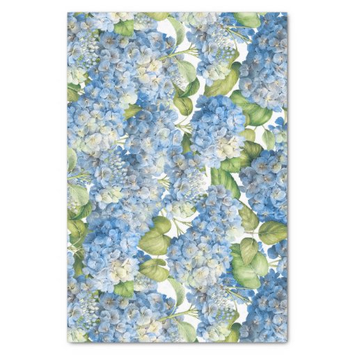 Hydrangea Floral Classic Blue Pattern Tissue Paper | Zazzle