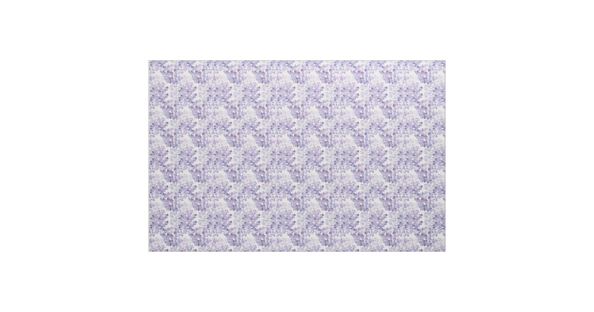 Hydrangea Floral Pattern - Purple Blooms Fabric | Zazzle