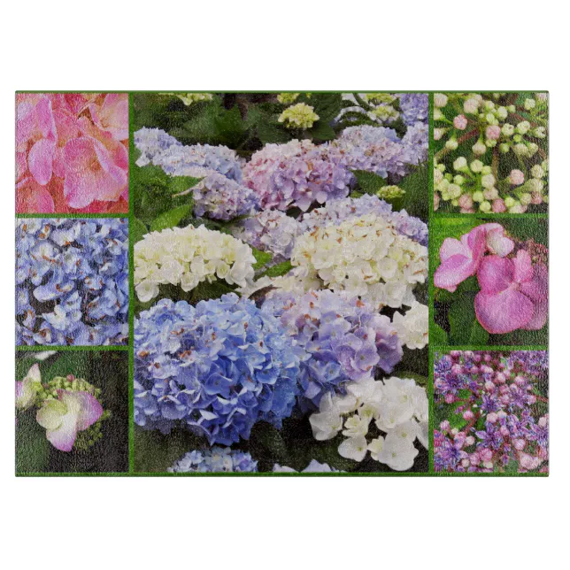 Hydrangea Flowers Collage-15x11 Cutting Board | Zazzle
