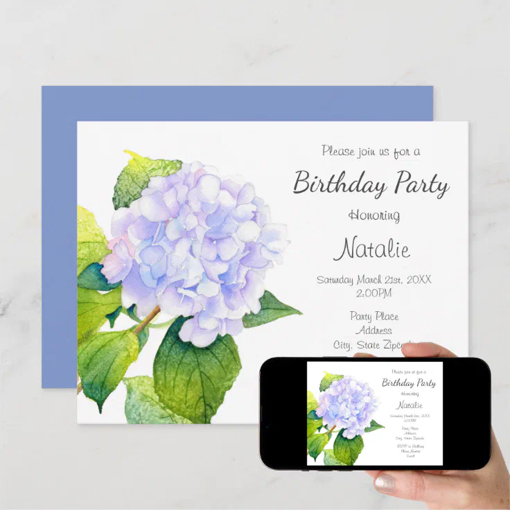 Hydrangea Invitation | Zazzle