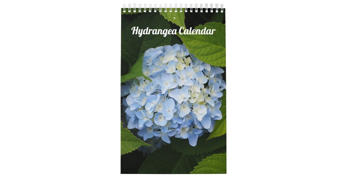 Hydrangea Single Page Calendar | Zazzle