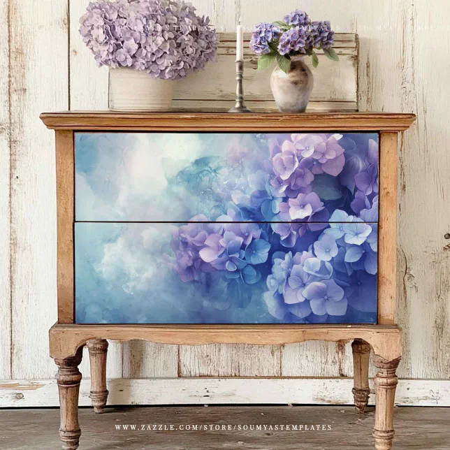 Hydrangea Tissue Paper Decoupage | Zazzle