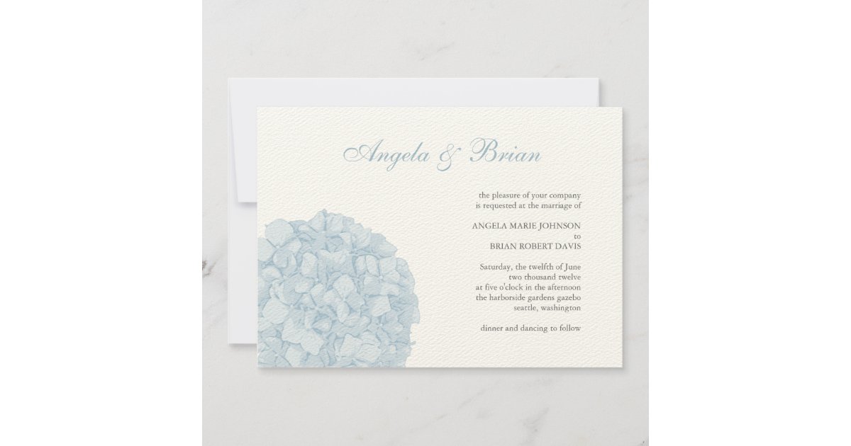 Hydrangea Wedding Invitation | Zazzle
