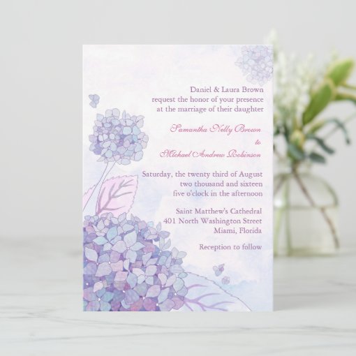 Hydrangea Wedding Invitations | Zazzle