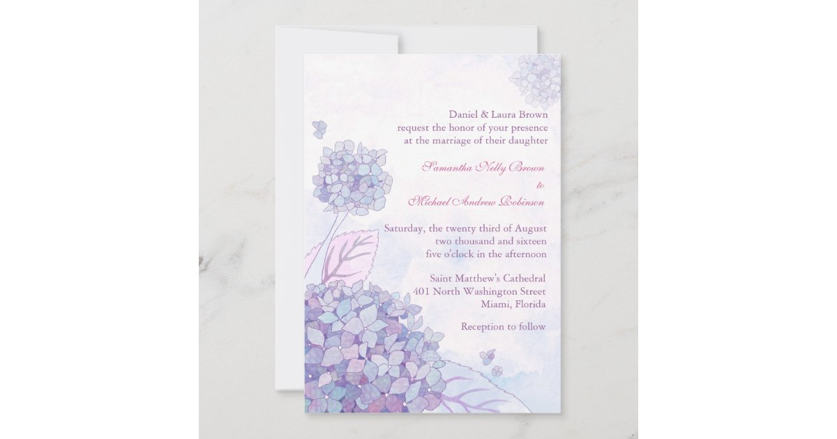 Hydrangea Wedding Invitations | Zazzle