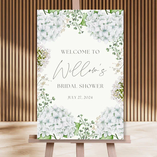 Hydrangea Welcome Sign Hydrangea Theme Flower Gree | Zazzle