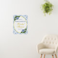 Hydrangeas Blue Tile Bridal Shower Welcome Sign | Zazzle