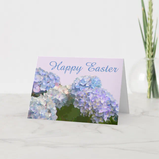 Hydrangeas Large Font Easter Card | Zazzle