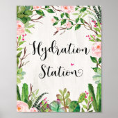 Hydration Station Drink Sign Floral Fiesta Shower | Zazzle