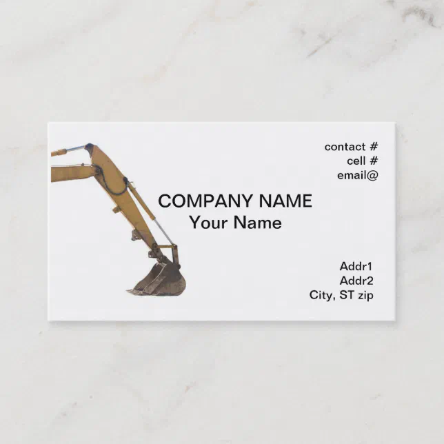 hydraulic arm business card | Zazzle