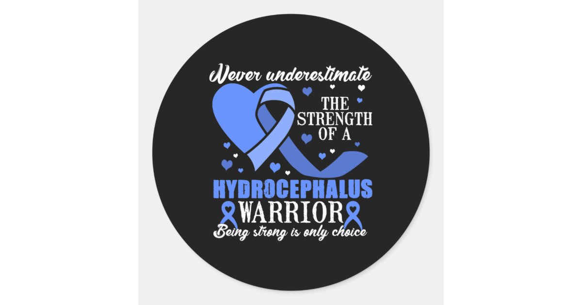 Hydrocephalus Awareness Blue Ribbon Support Classic Round Sticker | Zazzle