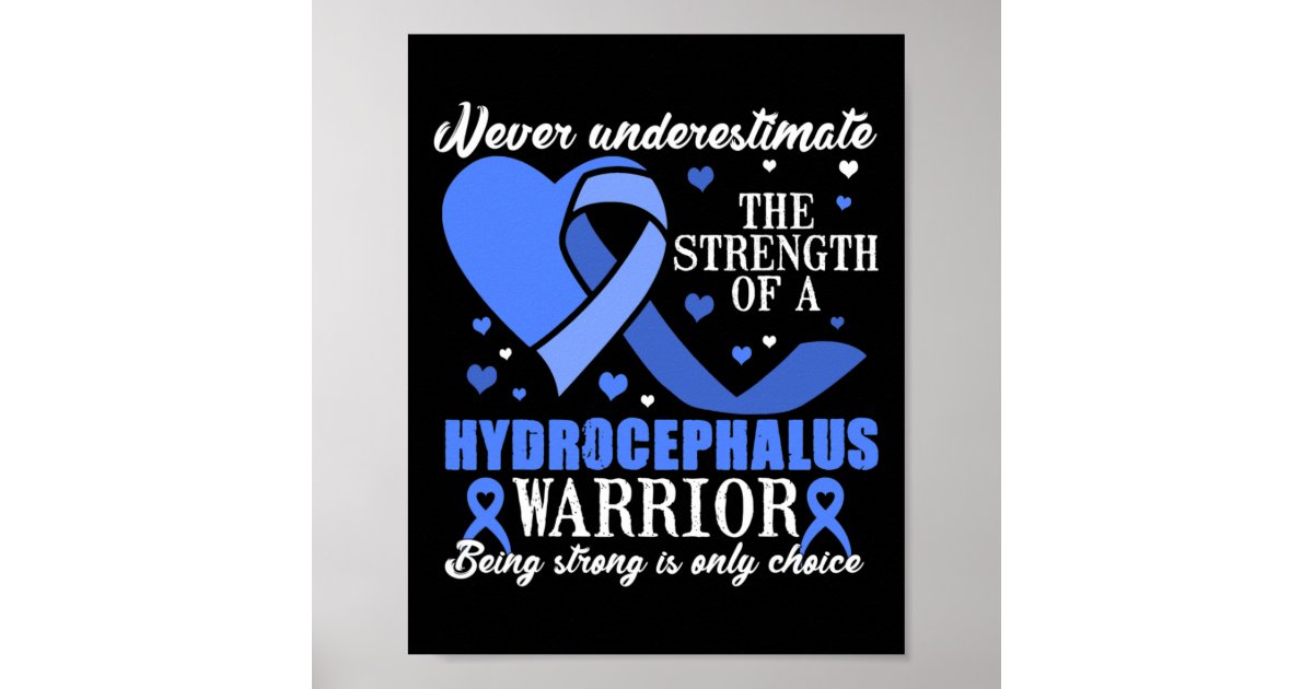 Hydrocephalus Awareness Blue Ribbon Support Poster | Zazzle