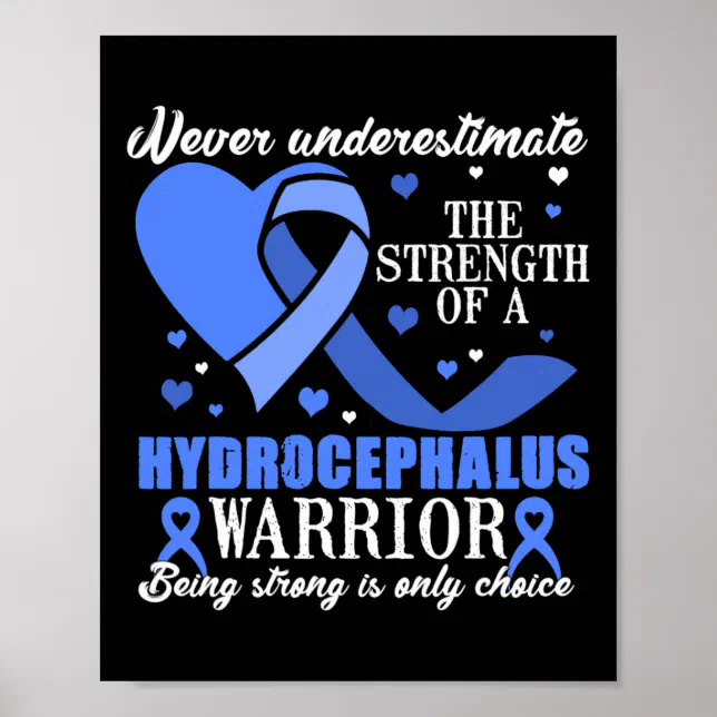 Hydrocephalus Awareness Blue Ribbon Support Poster | Zazzle