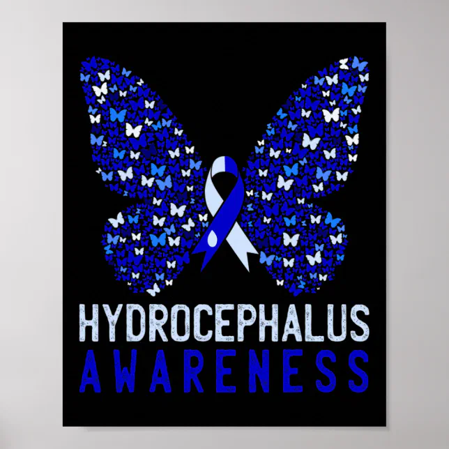 Hydrocephalus Awareness Month Blue Ribbon Support Poster | Zazzle