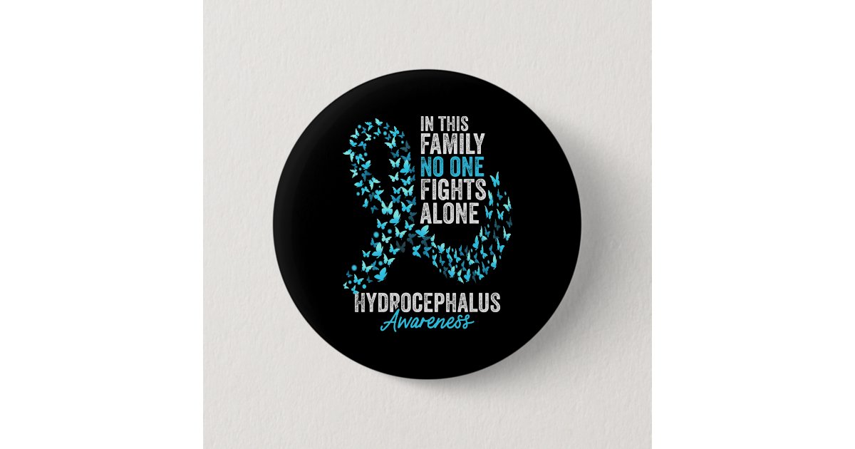 Hydrocephalus Awareness Month Butterflies Light Bl Button | Zazzle