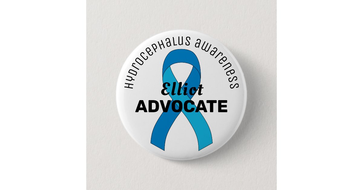 Hydrocephalus Ribbon White Button | Zazzle