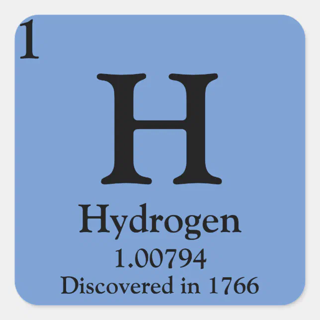 Hydrogen Periodic Table Square Sticker | Zazzle