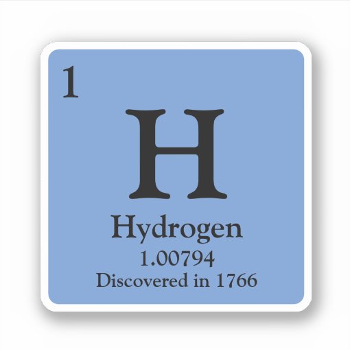 Hydrogen Periodic Table Sticker | Zazzle
