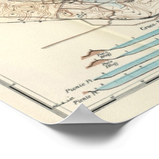 Hydrographic map Lake Mendota Poster | Zazzle