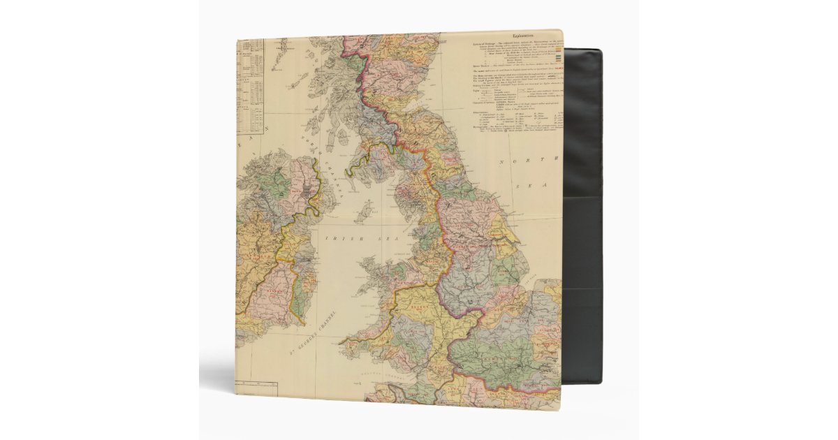 Hydrographical map, British Isles Binder | Zazzle