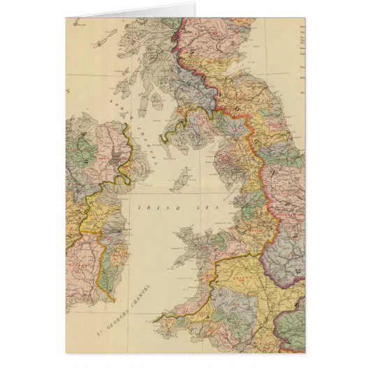 Hydrographical map, British Isles Cards | Zazzle