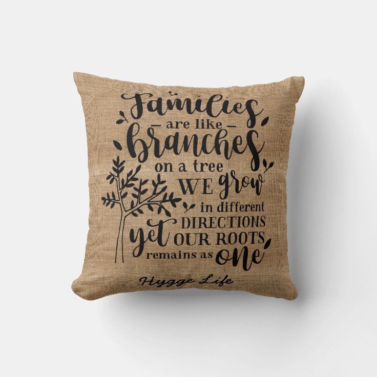 Hygge Decor - Love of Family Like Branches of Tree Throw Pillow | Zazzle