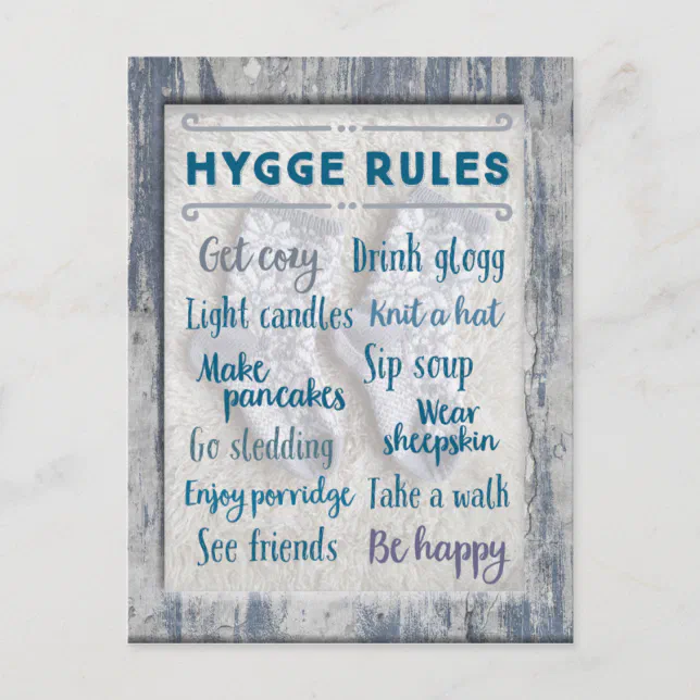 Hygge Rules Postcard | Zazzle