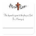 Hymnal Plates In Memory of Square Sticker | Zazzle