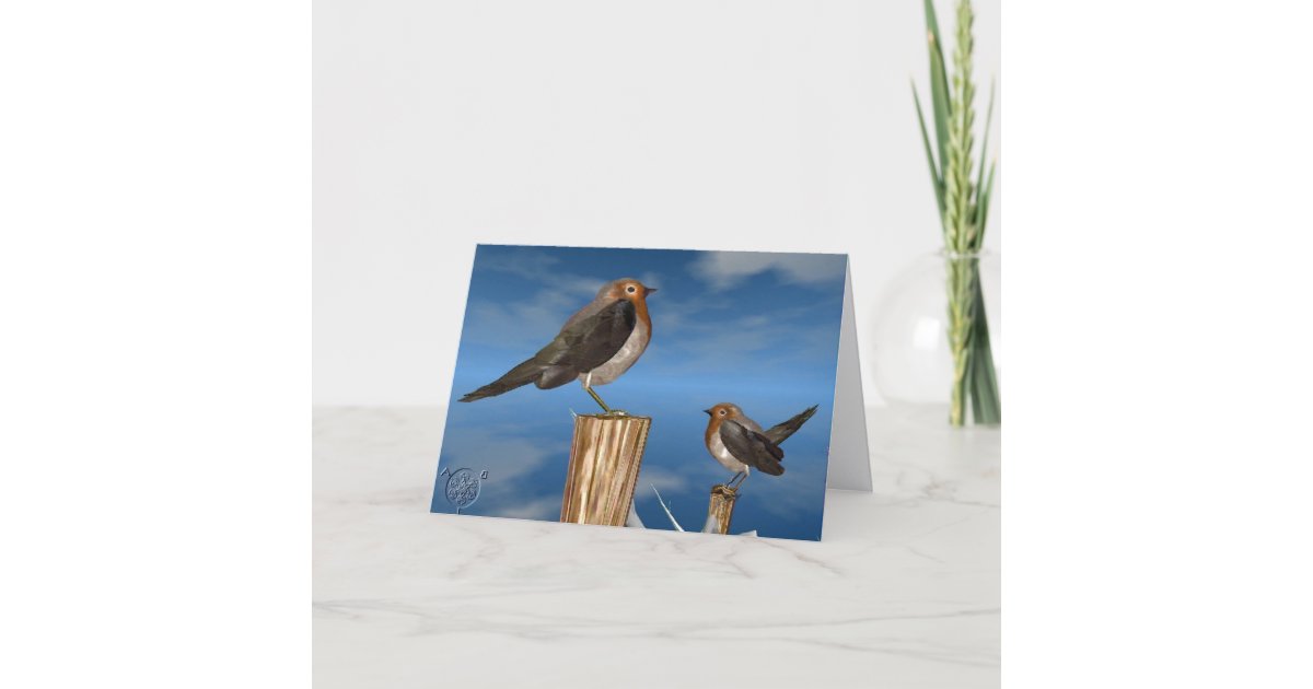HYPER BIRDS / ROBIN RED BREAST HOLIDAY CARD | Zazzle