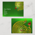 HYPER LABYRINTH EMERALD ,red yellow green Business Card | Zazzle