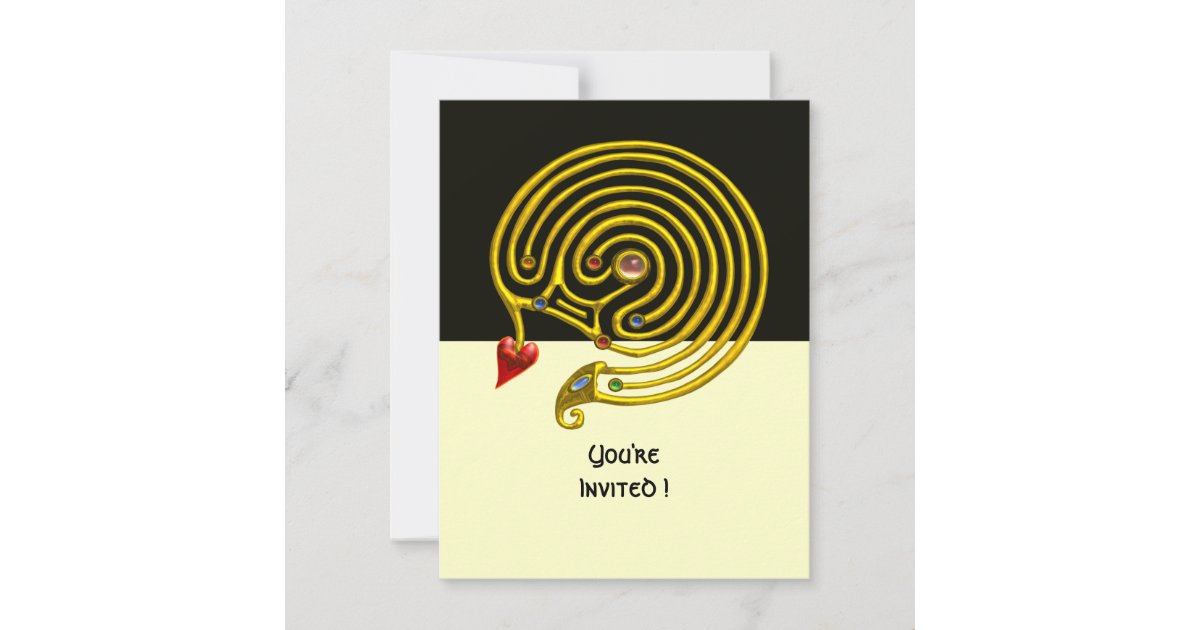 HYPER LABYRINTH rsvp, black and white Invitation | Zazzle