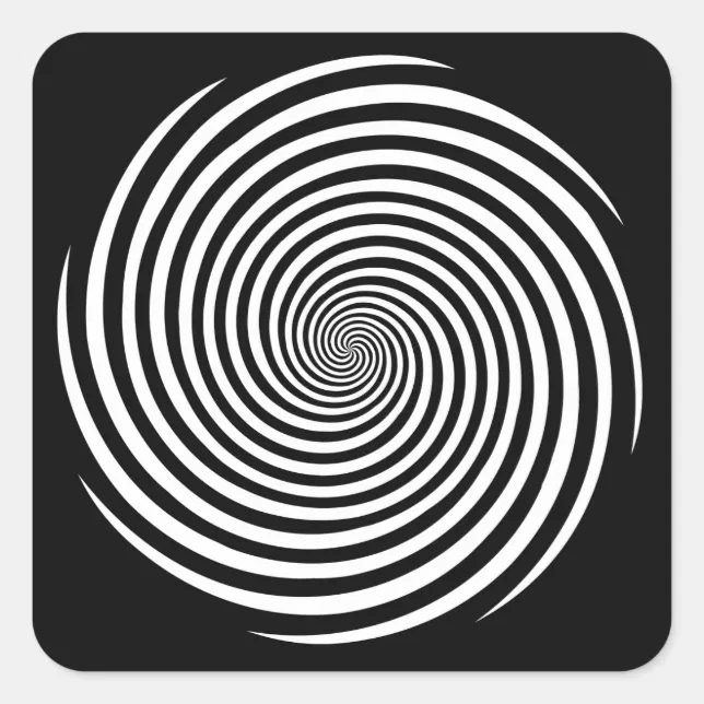 Hypnosis Spiral Stickers, Black Background Square Sticker | Zazzle