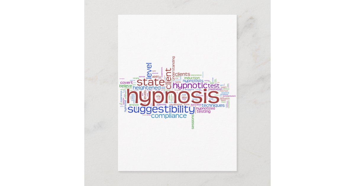 Hypnosis Word Art Postcard | Zazzle