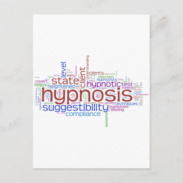 Hypnosis Word Art Postcard | Zazzle