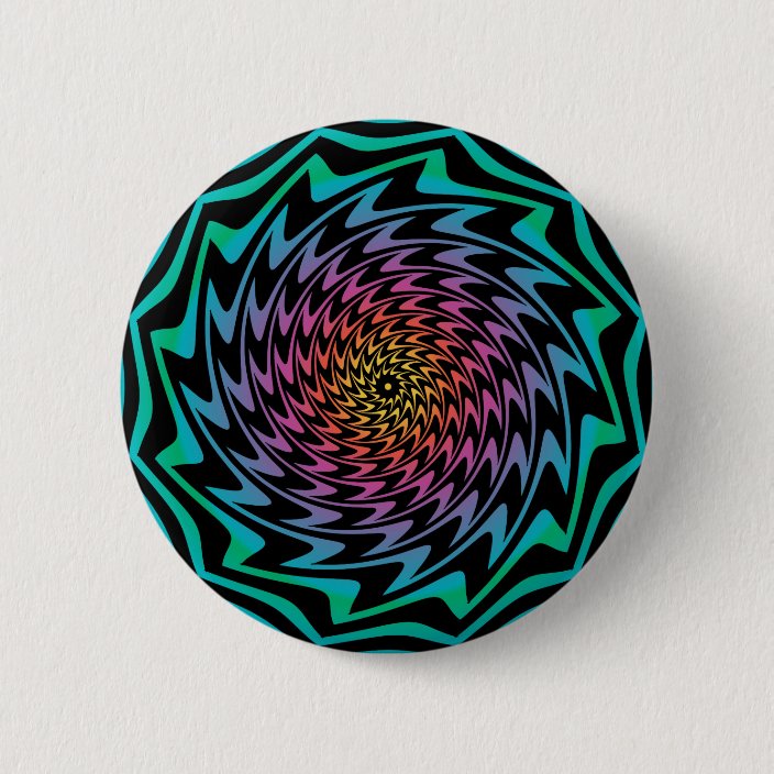 HYPNOTIC DISC Mesmerizing Neon Cool Zig Zag Spiral Pinback Button ...