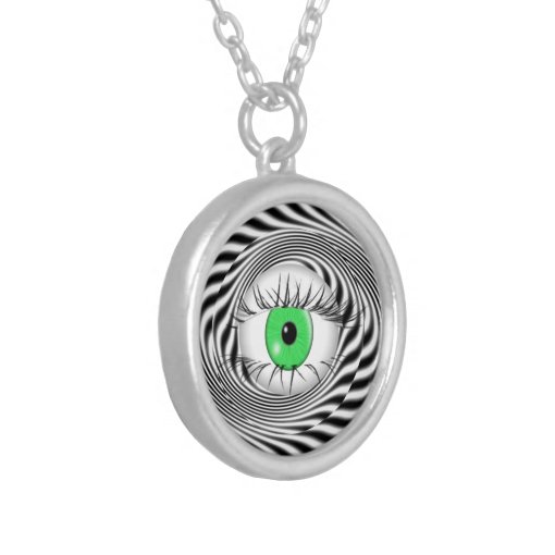 HYPNOTIC EYE - HYPNOTIST SILVER PLATED NECKLACE | Zazzle