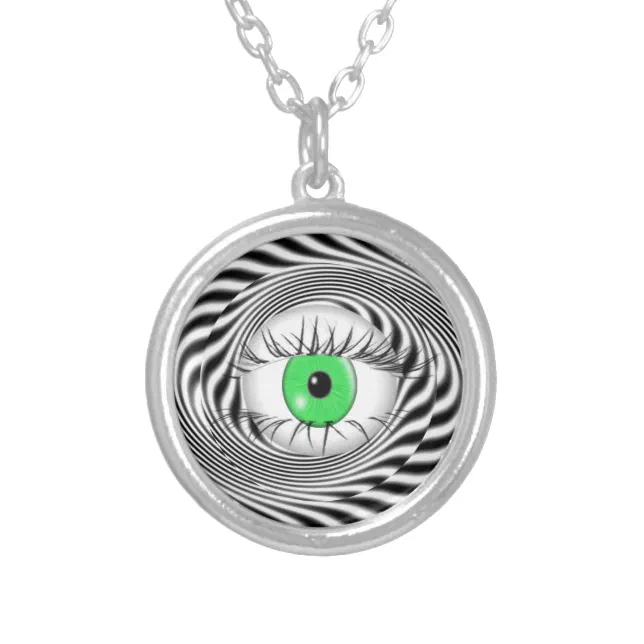 HYPNOTIC EYE - HYPNOTIST SILVER PLATED NECKLACE | Zazzle