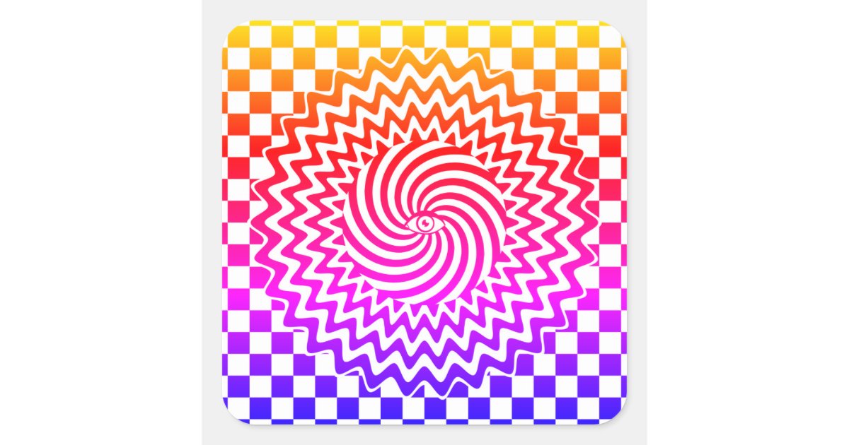 Hypnotic eye square sticker | Zazzle