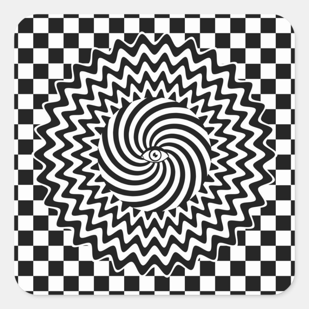 Hypnotic eye square sticker | Zazzle