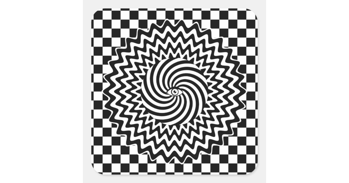 Hypnotic eye square sticker | Zazzle